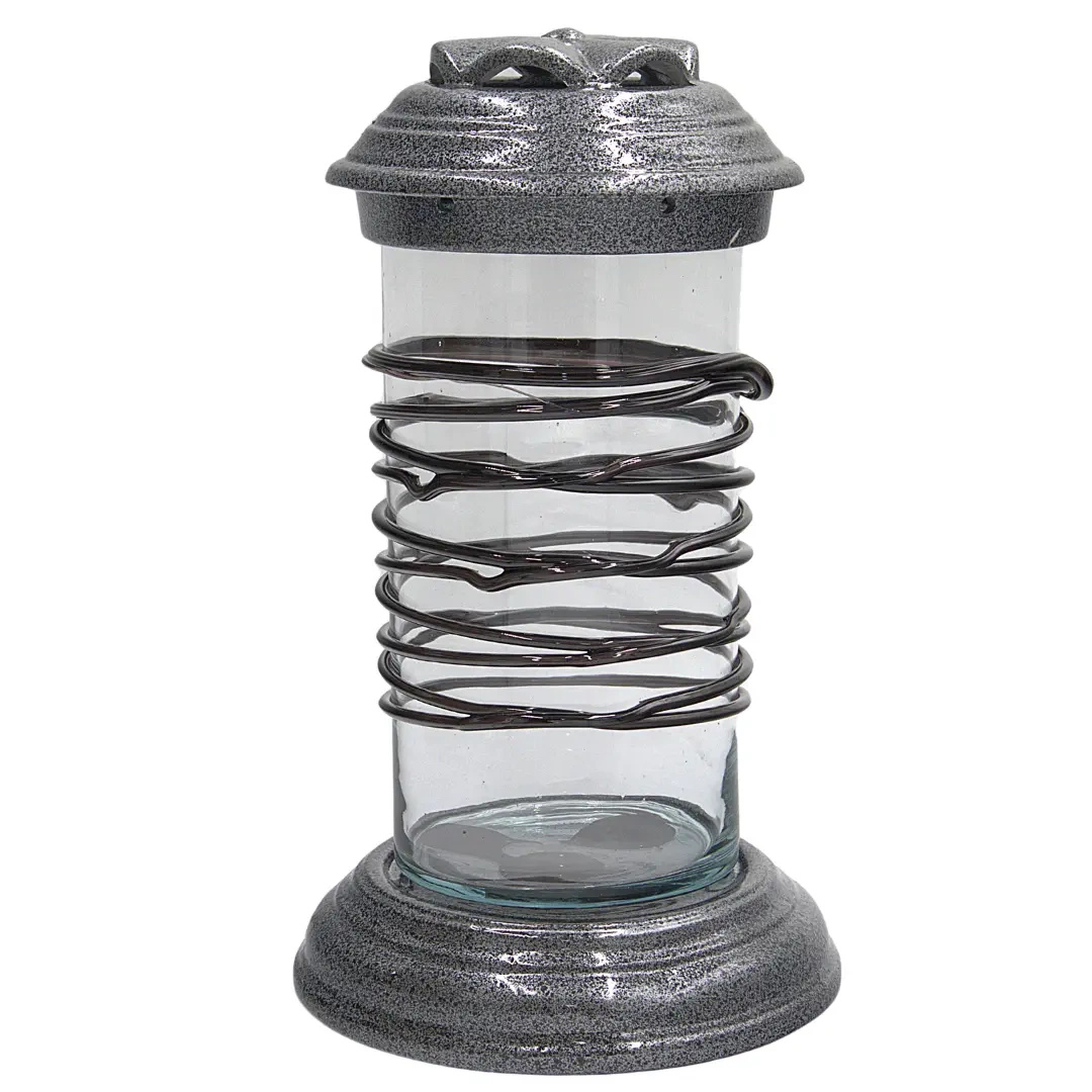 Znicz Ceramiczny Rura Duża Srebro Owijka Elegancki Lampion LC22 ...